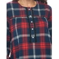 Ashford And Brooks Womens Flannel Plaid Long Sleeve Nightgown