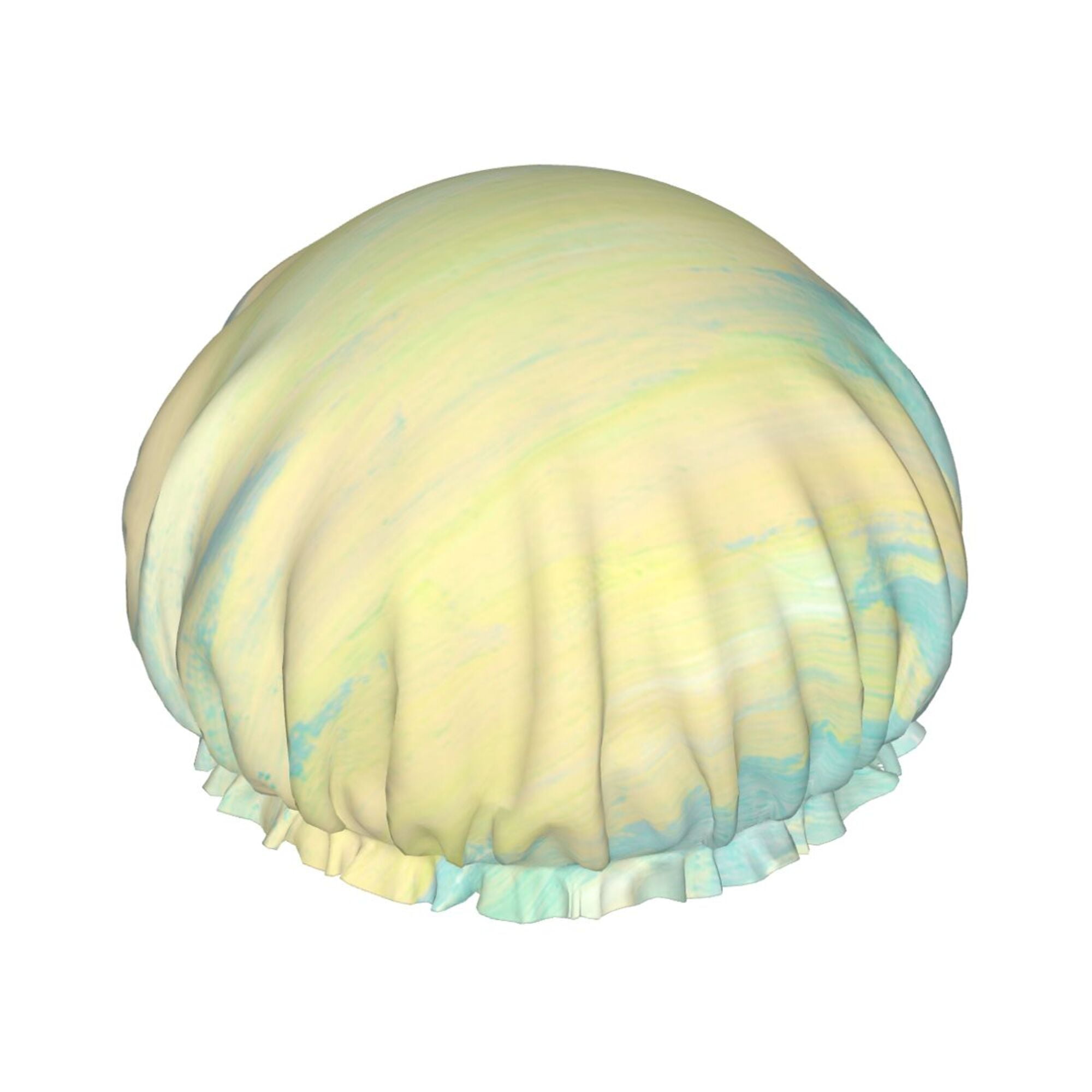 YFYANG Women's Double Waterproof Shower Cap, Yellow Watercolor Texture ...