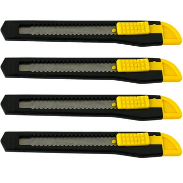 3 Yellow Retractable Utility Knife Box Cutters with Snap Blade, Heavy ...