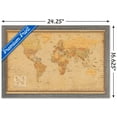 Antique World Map 2023 Wall Poster, 14.725" x 22.375" Framed - Walmart.com