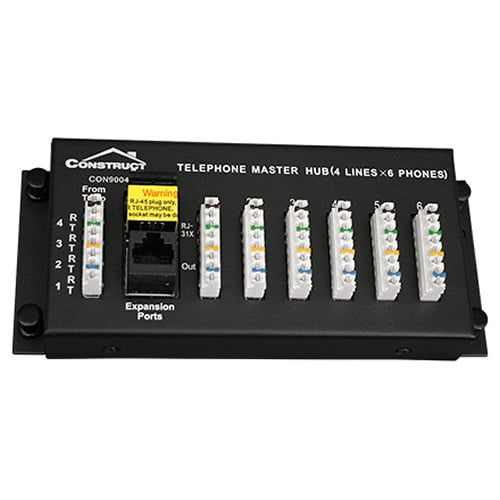 Construct Pro™ 1x6 Telephone Module With RJ31 Jack (Black, Manufactured ...