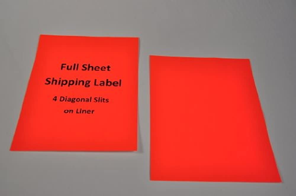 Compulabel Fluorescent Red Full Sheet Labels for Laser Printers, 8 1/2 ...