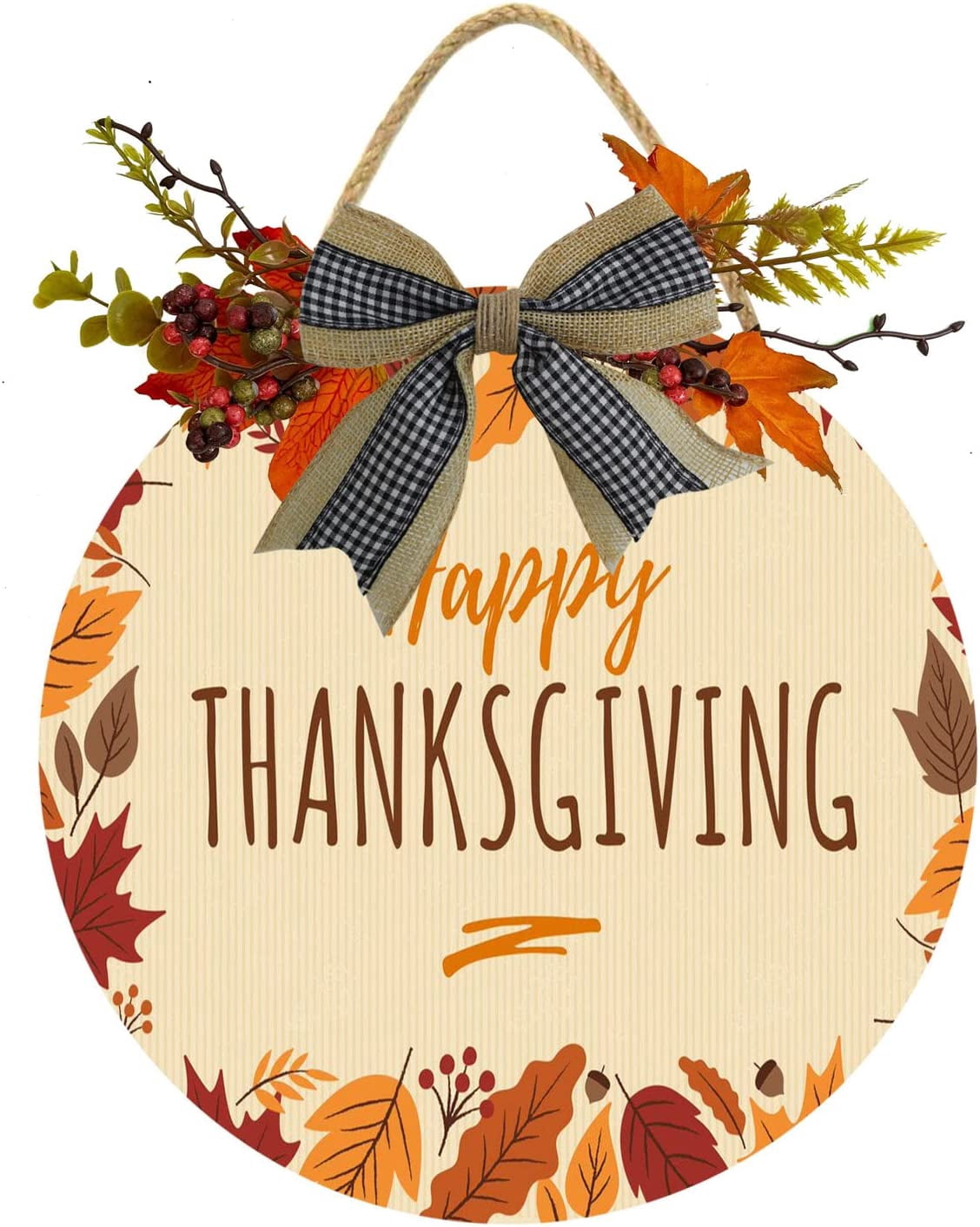 Eveokoki 11" Happy Thanksgiving Sign Plaque Front Door Decoration ...