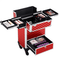 Alden design Professional Makeup Rolling Organizer, Red - Walmart.com