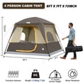 2/4/6/8 Person Tent Portable Cabin Camping 4-person Easy Set Up ...