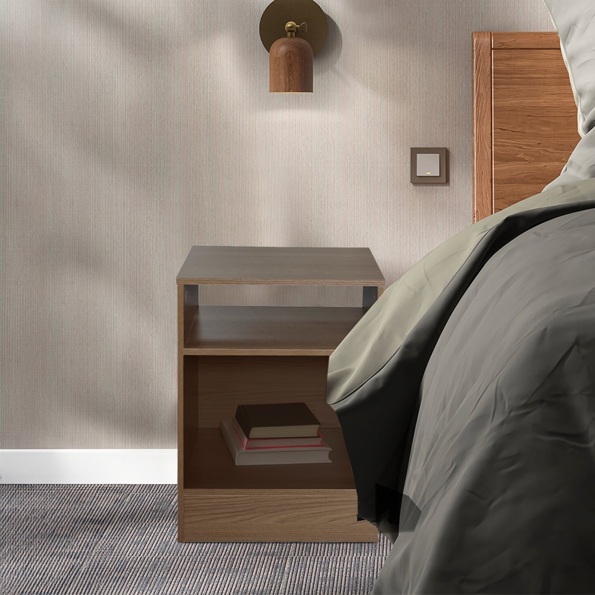 Mobi Buró de Madera Modelo Sidney Color Capuccino | Bodega Aurrera en línea