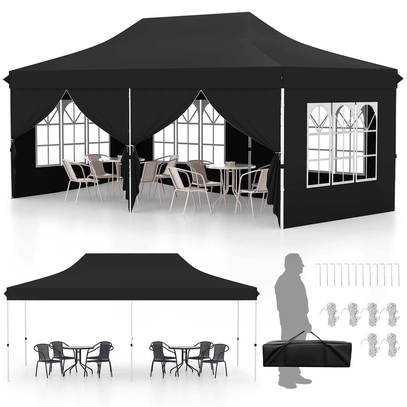 Click here for Costway 10 X 20ft Pop Up Canopy Outdoor Canopy Ten... prices