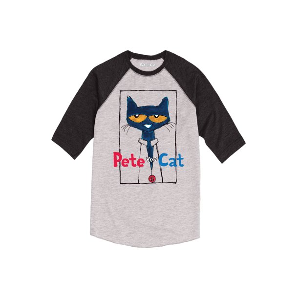 Pete The Cat - Frame with Button - Youth Raglan - Walmart.com