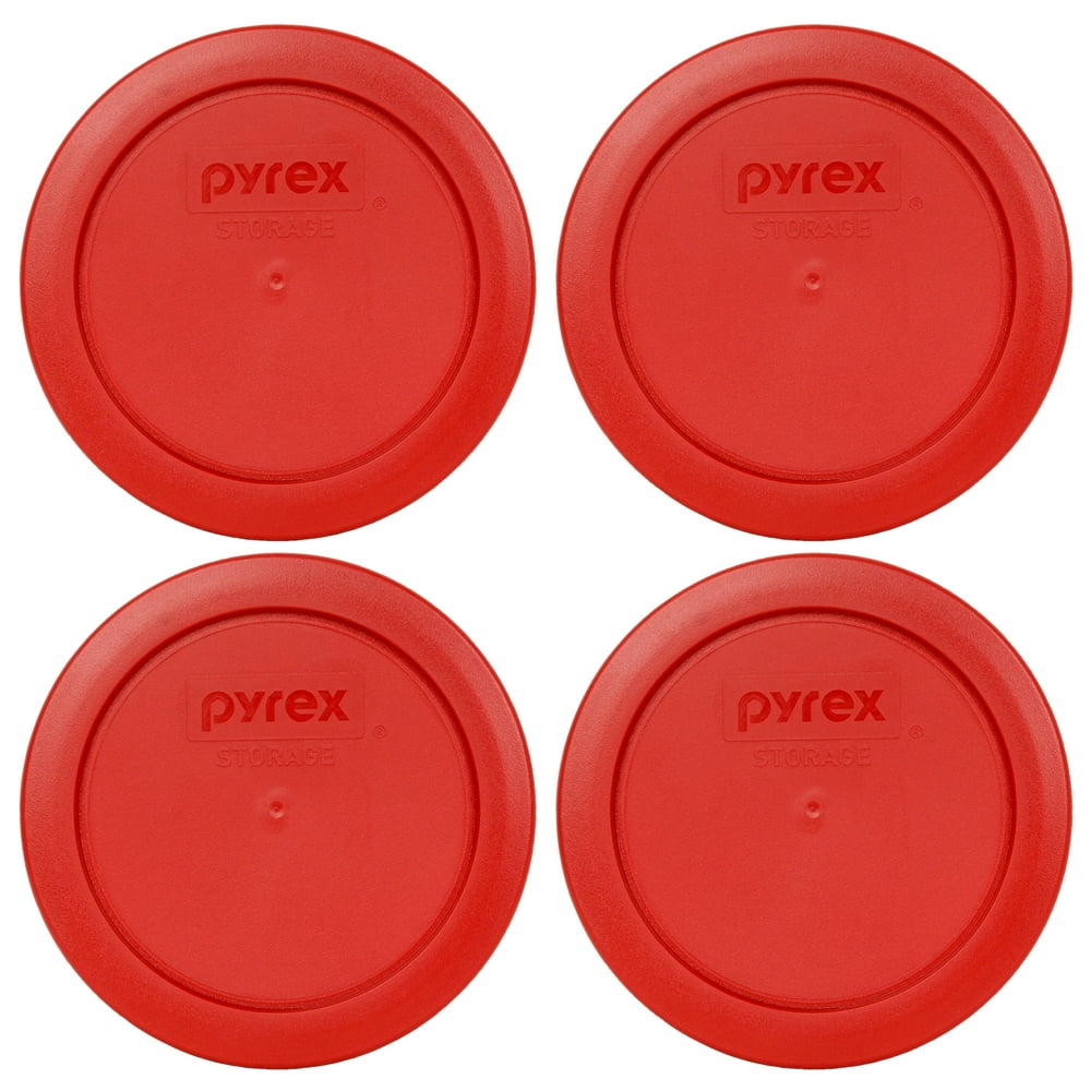 Pyrex Replacement Lid 7200-PC Poppy Red Plastic Cover 4-Pack for Pyrex ...