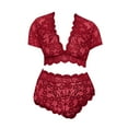 8qida Lingerie Sets For Women Sexy Crotchless Red High Gloss Leather