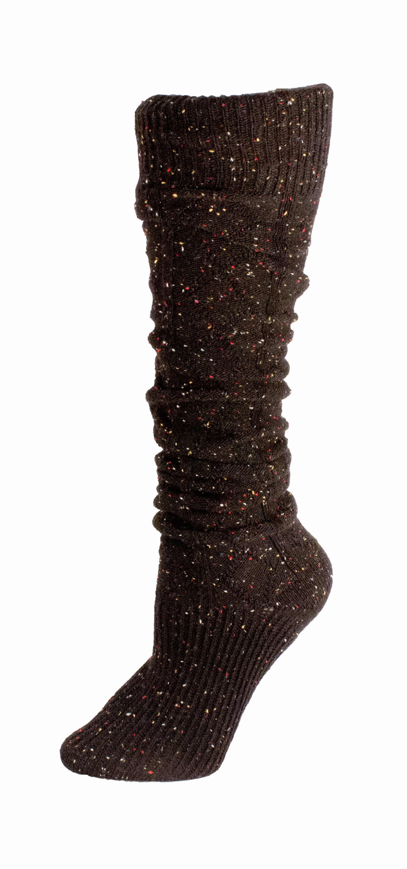 Black Slouchy Speckled Wool Knee High Boot Socks - Walmart.com