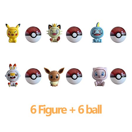 Genuine Anime Pokemon Pikachu Bulbasaur Pokeball Set Eevee Gengar ...