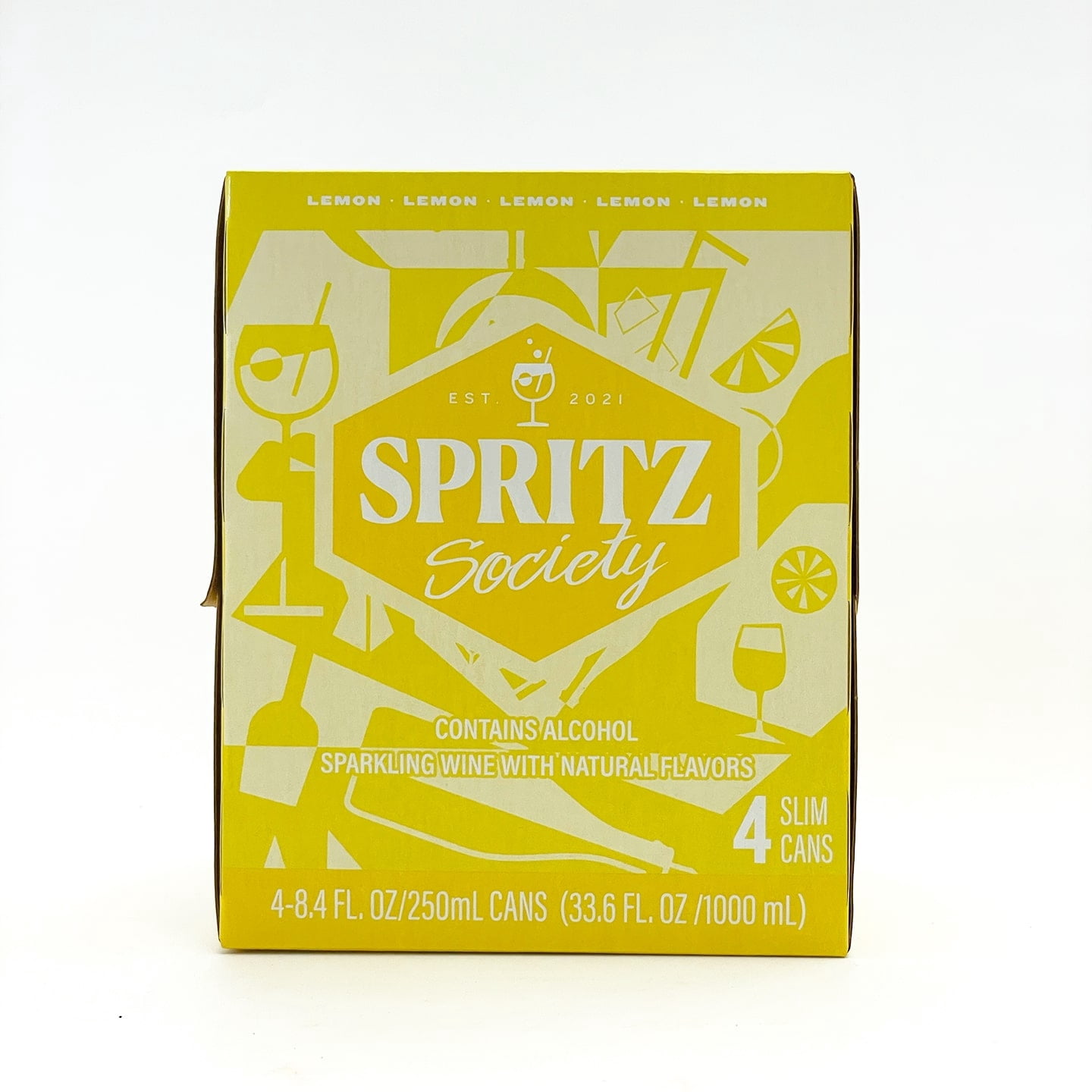Spritz Society Sparkling Cocktails, Lemon 4 Pack, 250ml Cans - Walmart.com