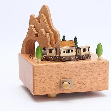Stylish Engraved Musical Wooden Boxes Clockwork Craft For Birthday ...