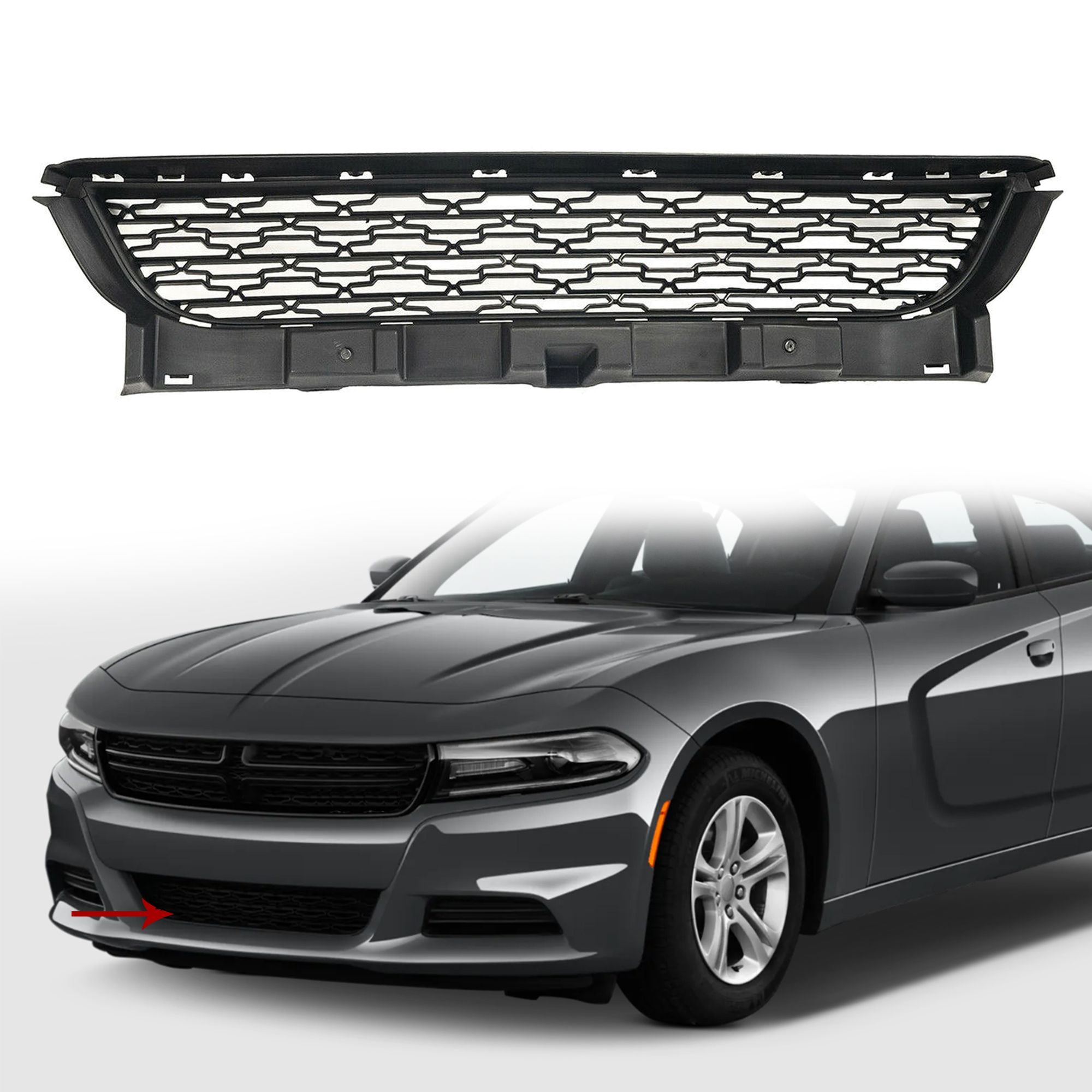 Front Bumper Lower Grille For 2015-2021 Dodge Charger 68214782AB ...
