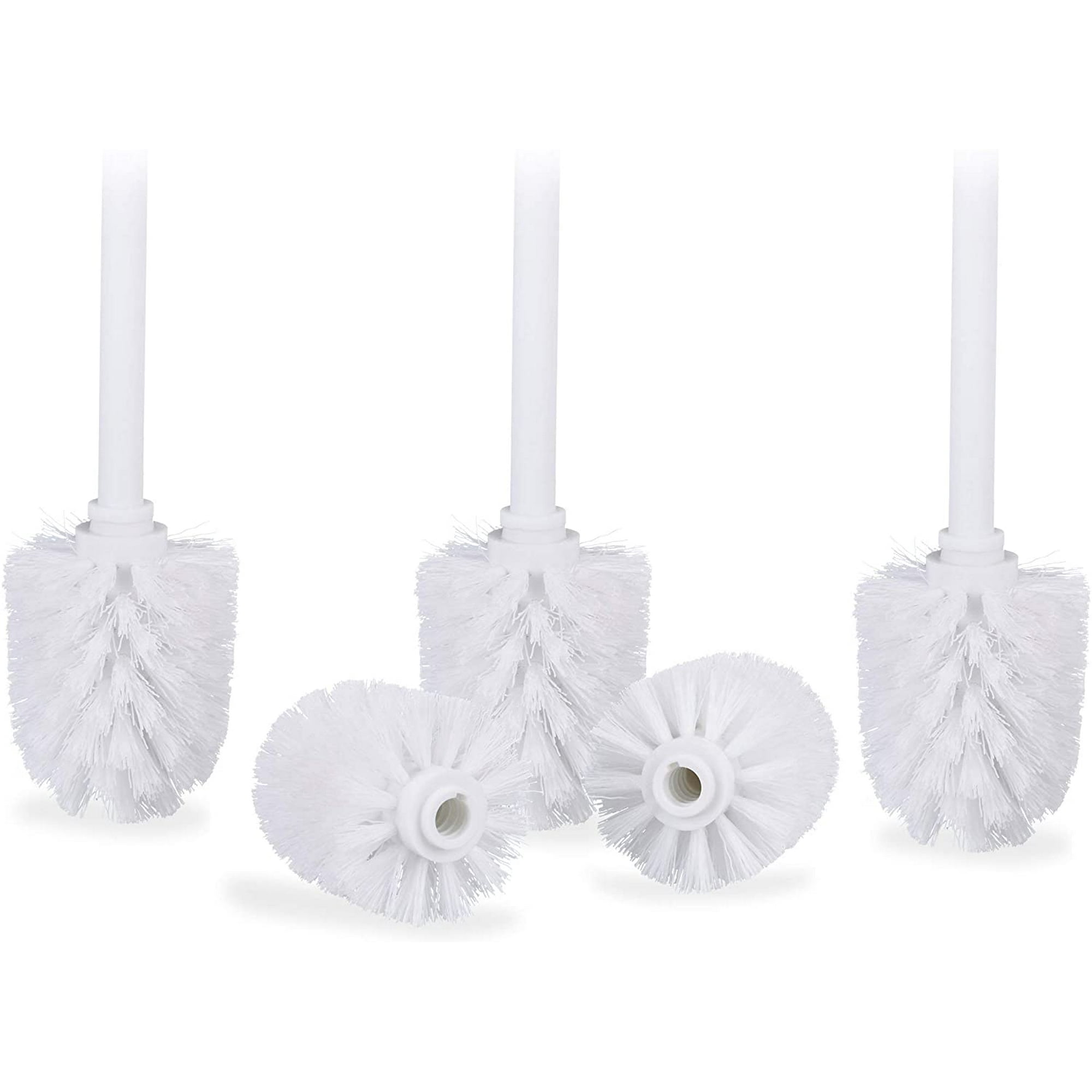 Toilet brush head in a set of 5 loose toilet brushes with thread 12 mm replacement brush head diameter 8 cm white