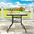 Outdoor Dining Bistro Table 32'' Tempered Glass Table, Square Patio ...
