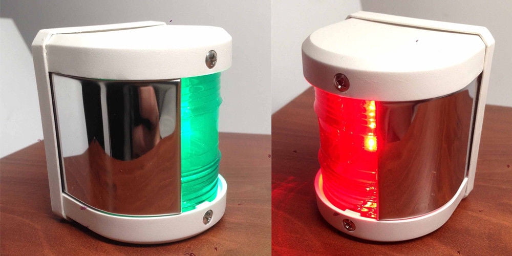 MARINE BOAT GREEN STARBOARD AND RED PORT SIDE LED NAVIGATION LIGHT ...