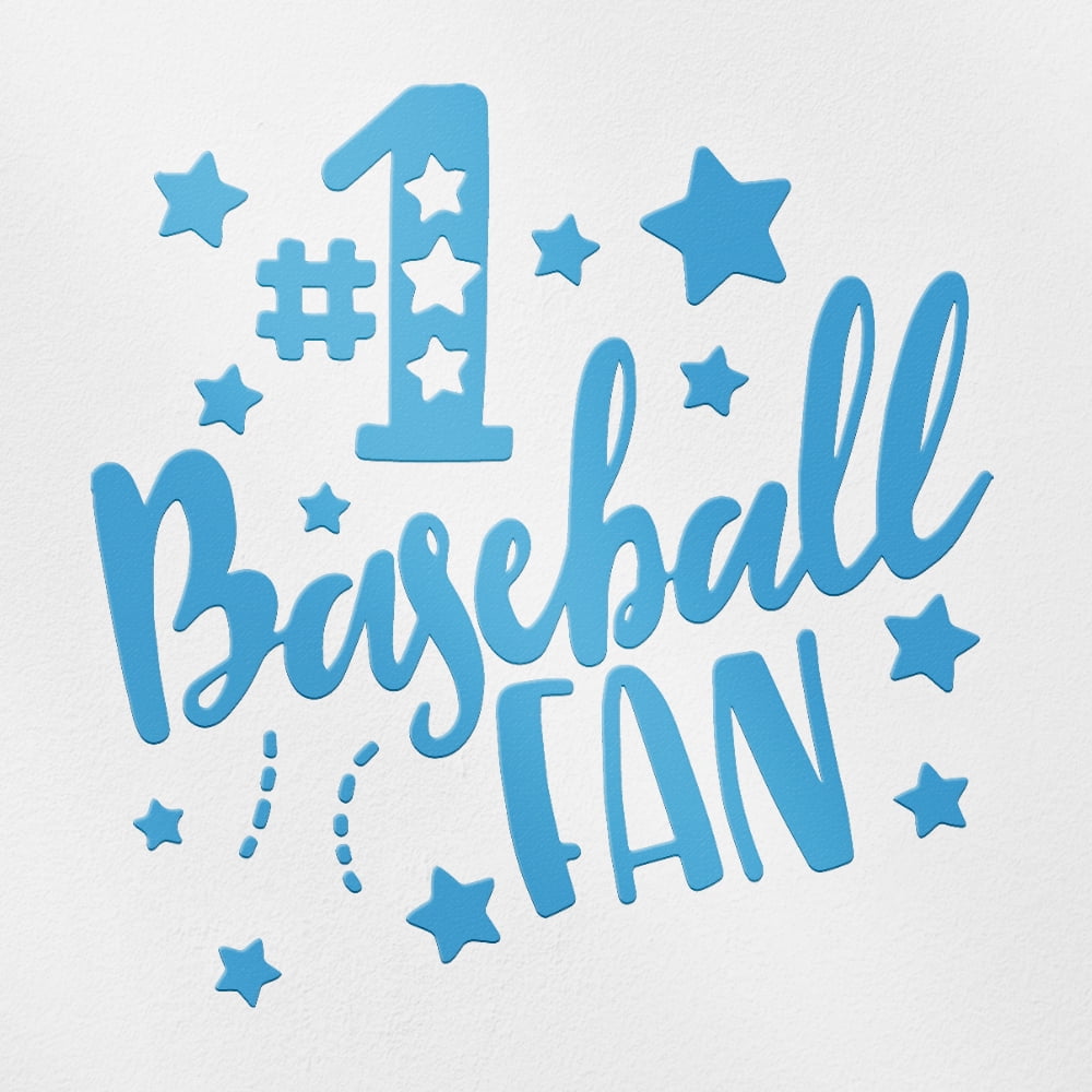 Transparent Decal Stickers Of Number 1 Baseball Fan (Azure Blue ...