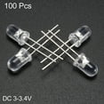 Uxcell LED Diode Lights Plastic DC3-3.4V Bulb Lamps Light Emitting ...