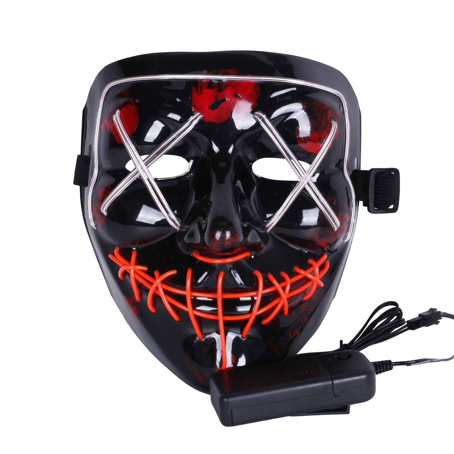 Máscara de Halloween con luz LED que brilla en la oscuridad, 3 modos ...
