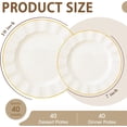 80 Count Plastic Plates, Round Disposable Wave Plates Set 10in Dinner ...