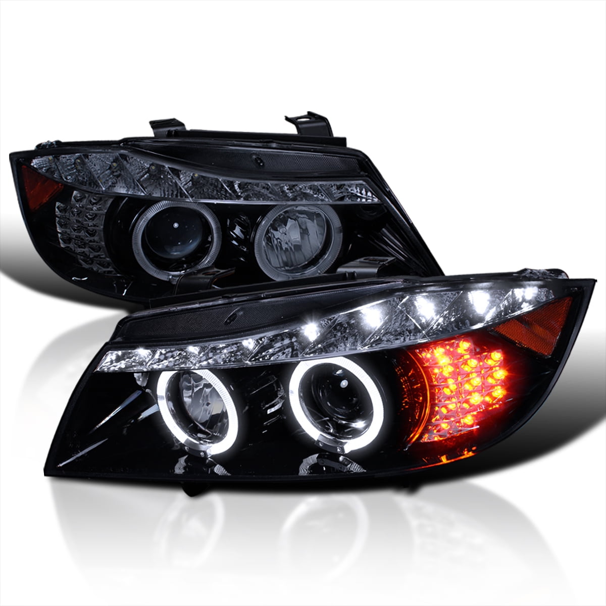 Buy Spec-D Tuning Halo LED Glossy Black Housing Smoke Lens Projector ...