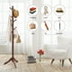 Costway Wooden Coat Rack Stand Entryway Hall Tree 2 Adjustable Height w ...