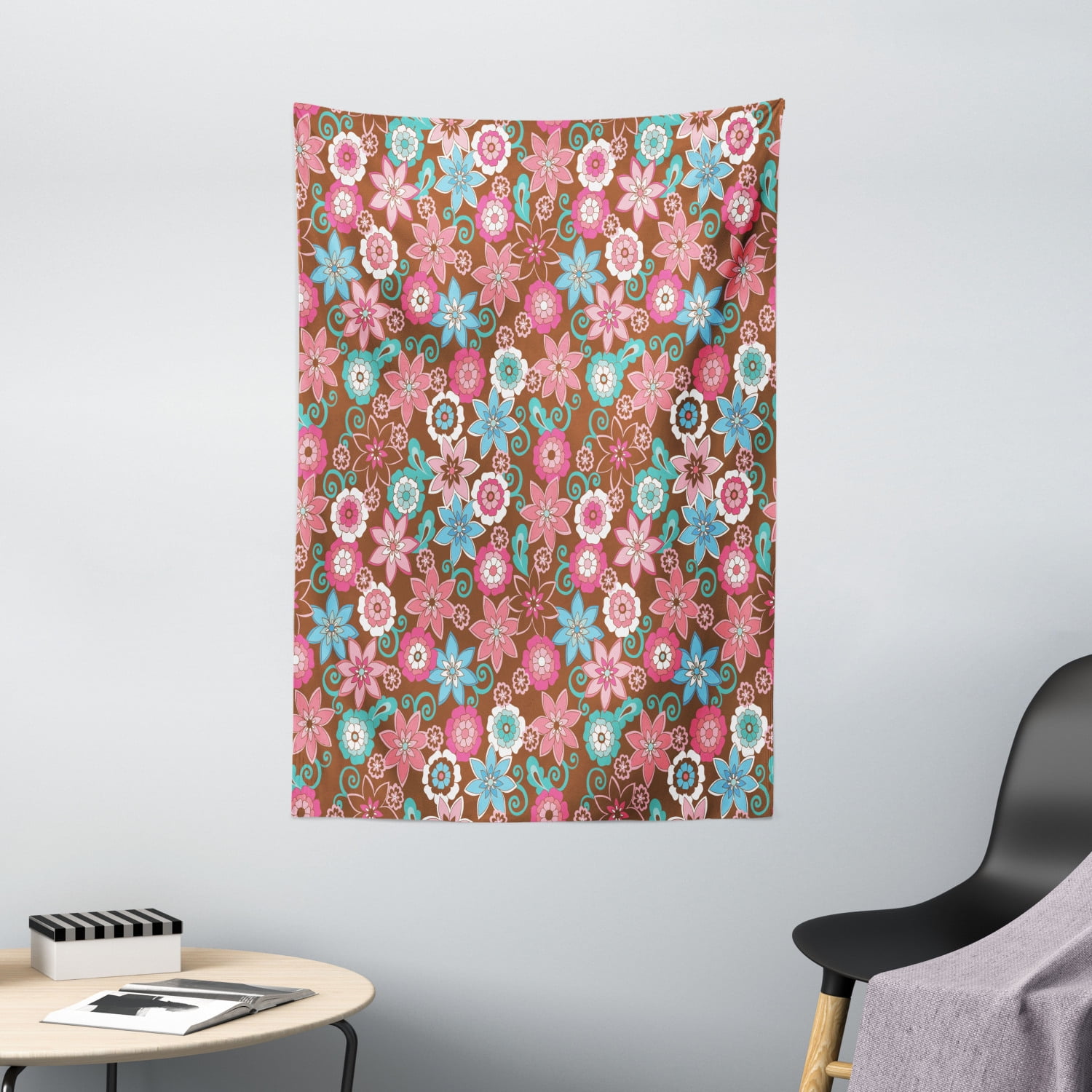 Floral Tapestry, Vibrant Bunch of Various Flower Petals Florets Shabby ...