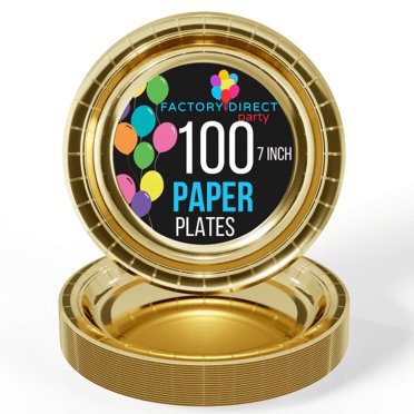 Exquisite 9" Paper Plates - 100 Disposable Plates - Red - Walmart.com