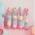4Pcs Plush Unicorn Ballpoint Pens – Six-Color Ink, Soft Pink Design ...