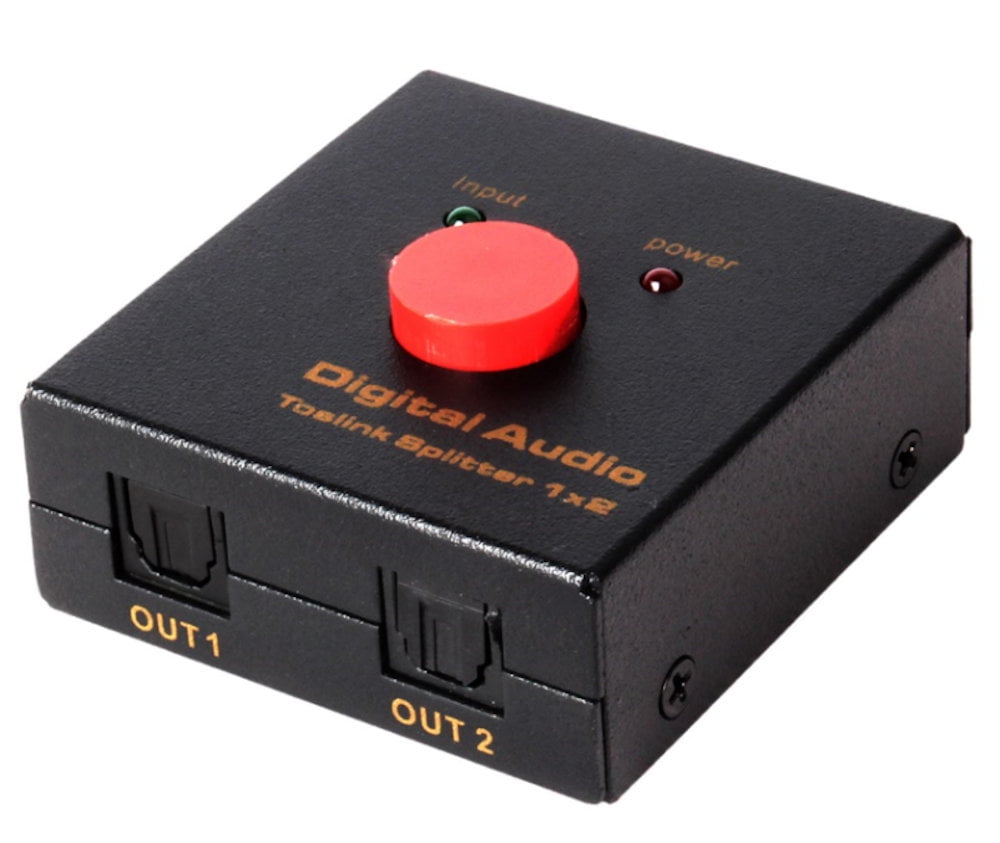 Toslink Digital Audio SPDIF Splitter, Powered/Amplified (1 in, 2 Out ...
