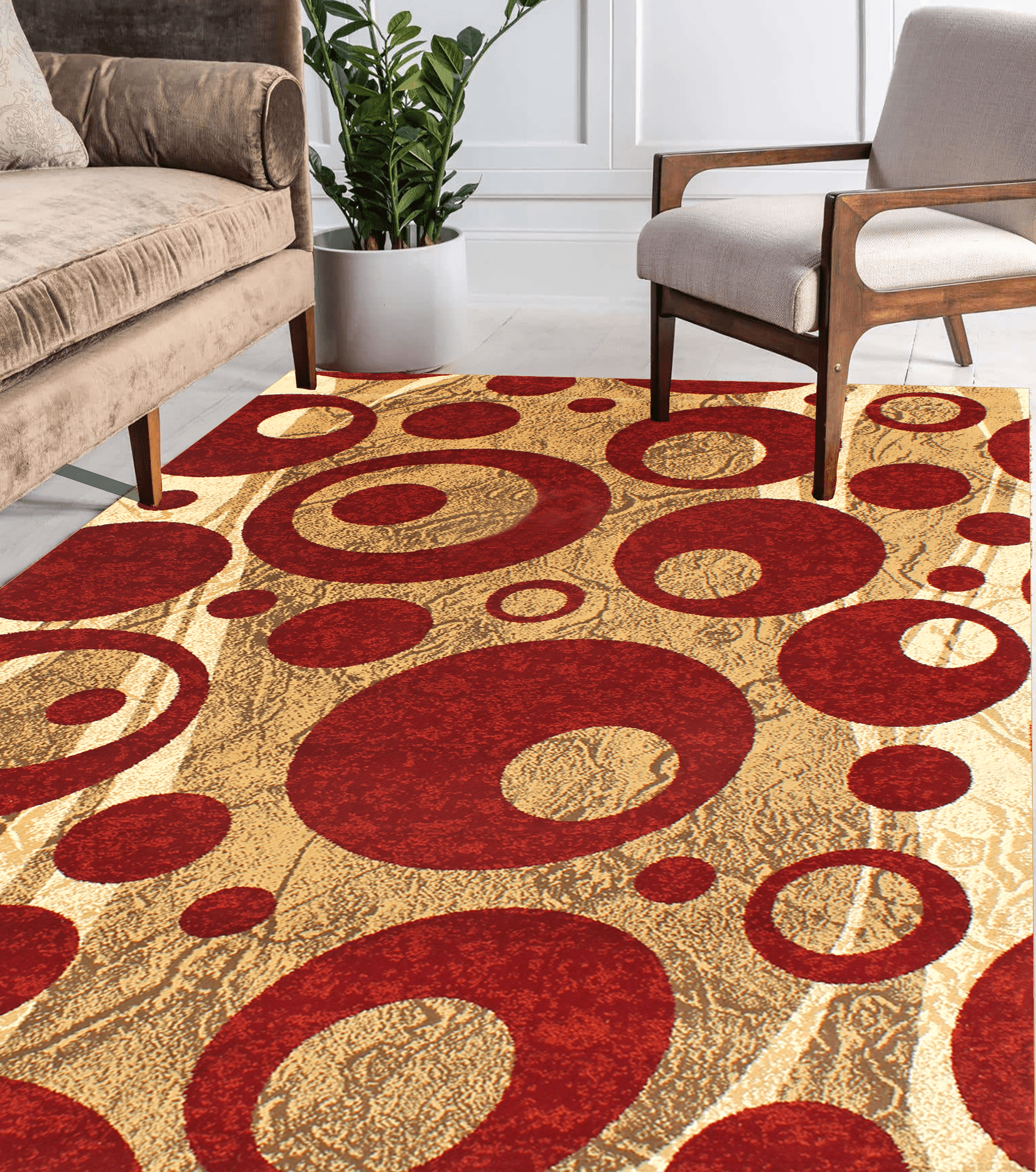 Chester Abstract Brown/Beige Area Rug - Walmart.com