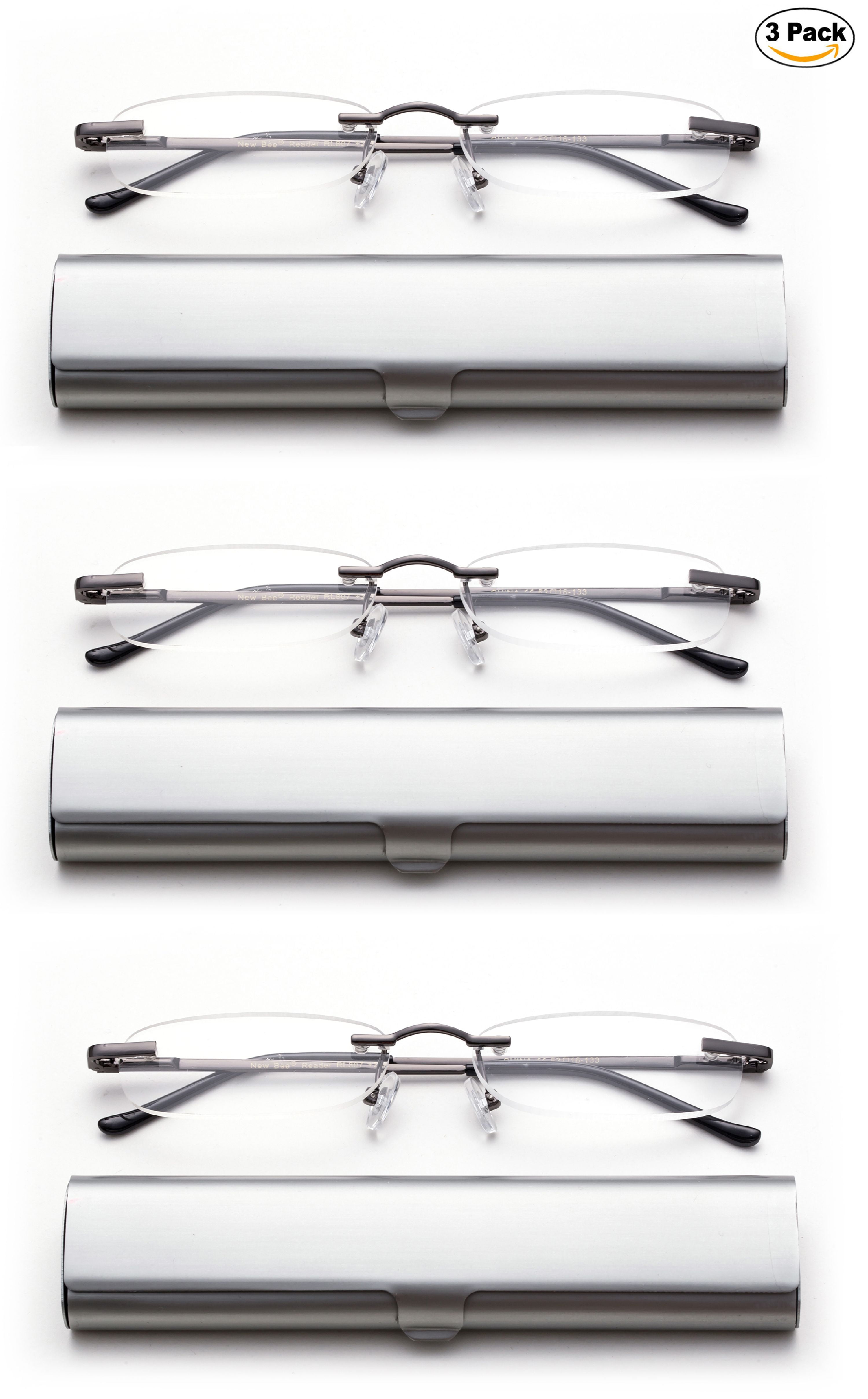 Newbee Fashion-Portable Compact Reading Glasses in Aluminum Case Metal ...