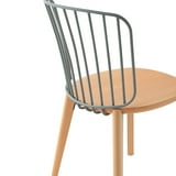 STARWAY Industrial Kitchen Spindle-Back Dining Chair with Wood Seat and ...