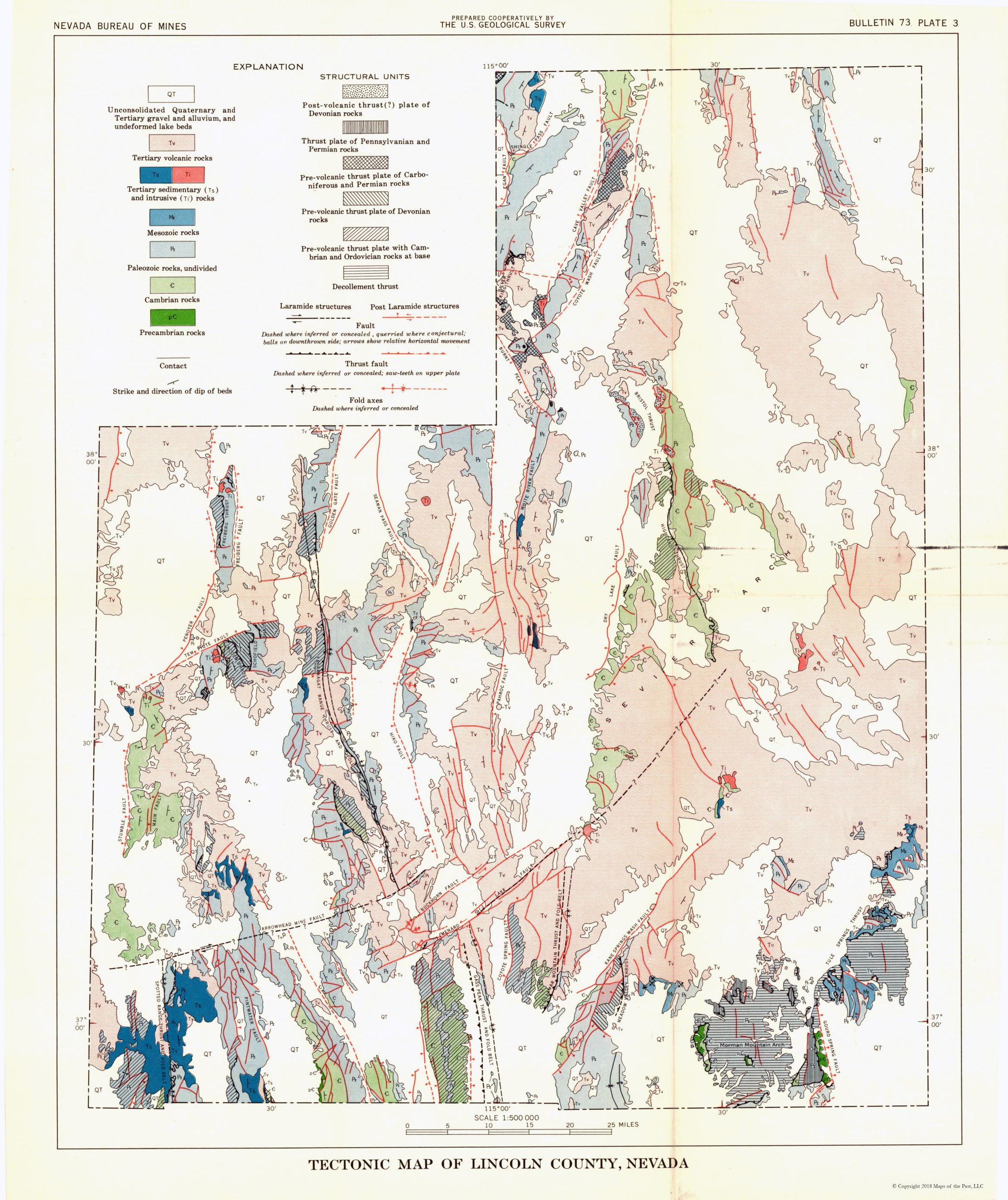Mine Map - Nevada Lincoln County Tectonic Mines - USGS 1998 - 23.00 x ...