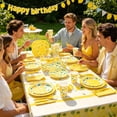 72pcs Lemon Themed Disposable Dinnerware Set Serving 10pcs Plates, Cups ...
