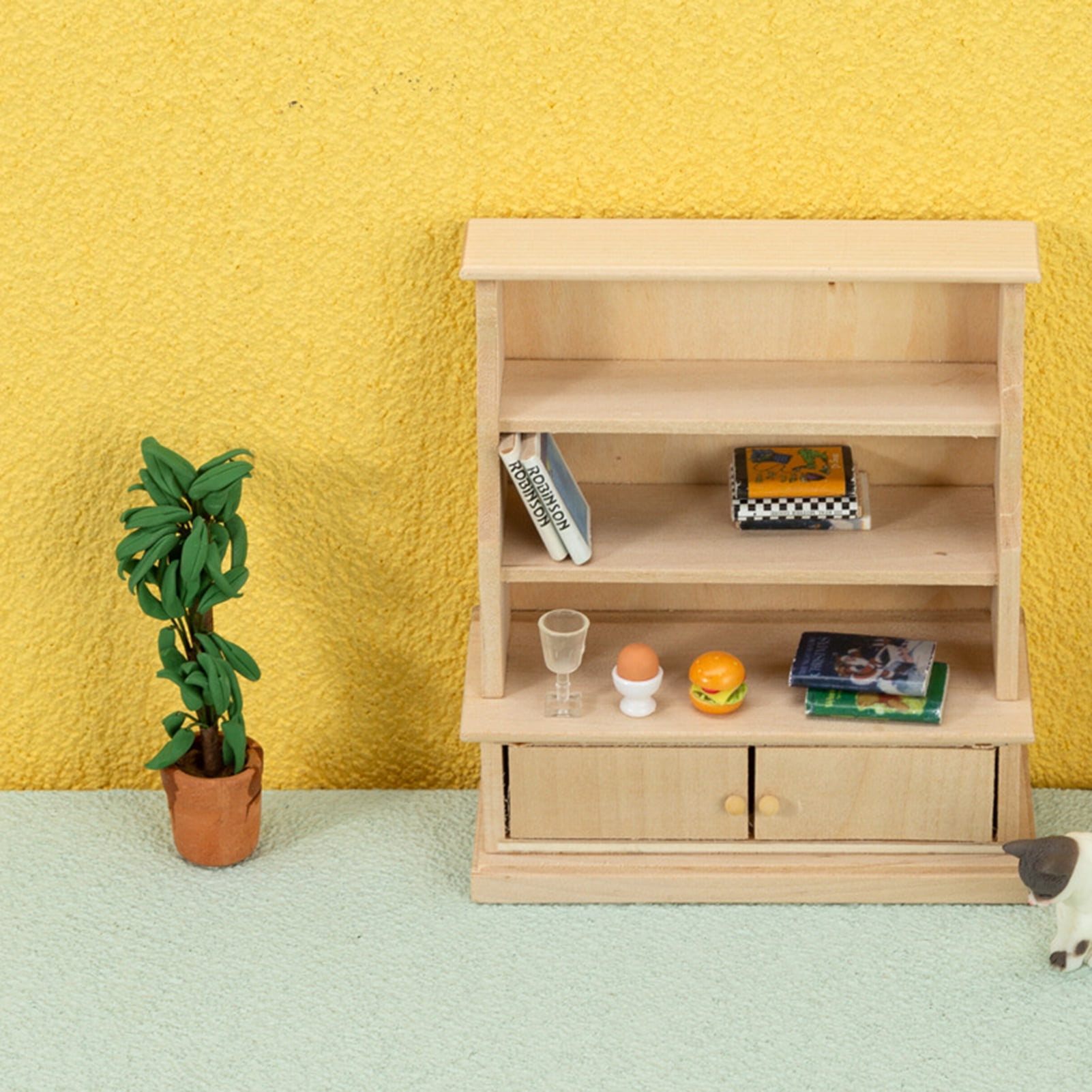 Hesroicy Dollhouse Cabinet Realistic Vivid Multi-purpose Role-playing ...