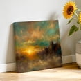 City Sunset Landscape Canvas Wall Art for Living Room, Gradient Clouds ...