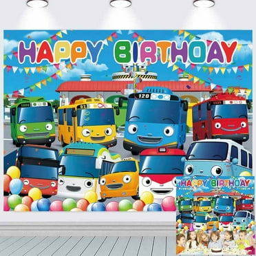 Tayo Little Bus Backdrop Banner Party Supplies Poster Movie Theme ...