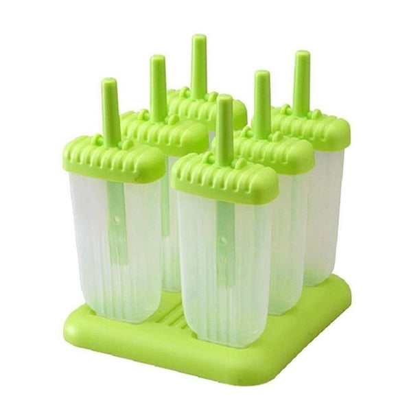 AMERTEER 6 Grids Silicone Summer Ice-lolly Ice Cream DIY Maker Mould ...
