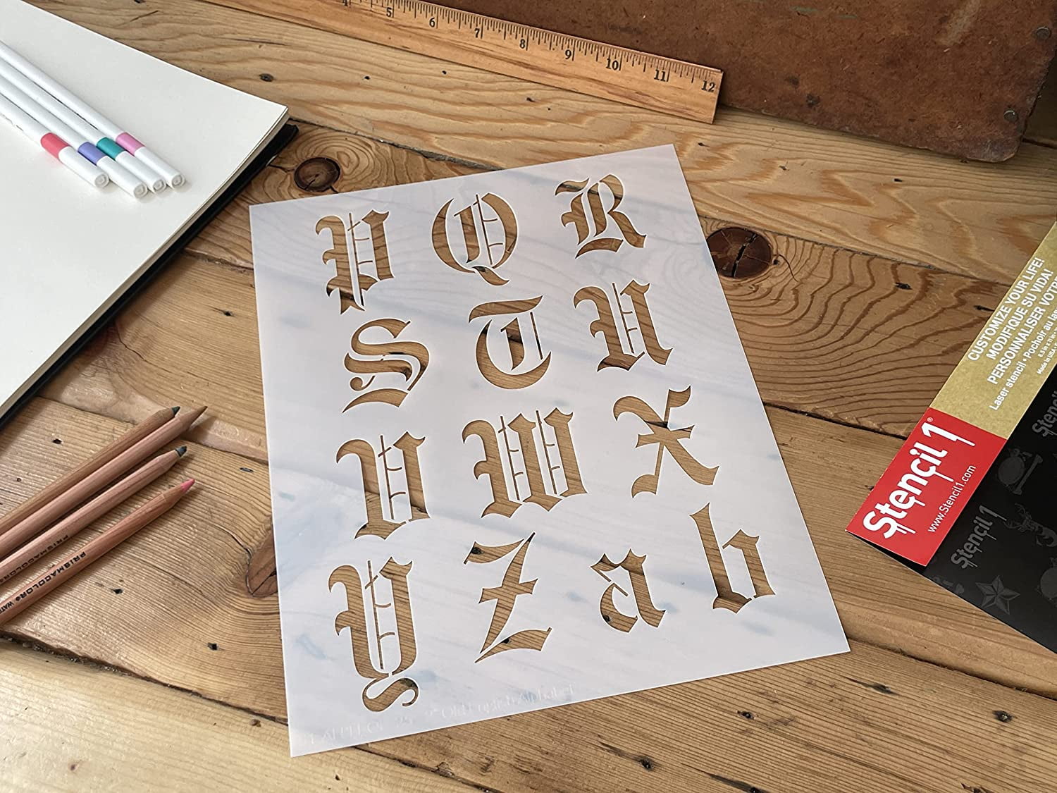 Old English Writing Stencils