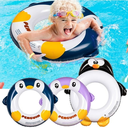 Inflatable Swim Rings, Penguin Shaped Swimming Pool Float Loungers Tube ...