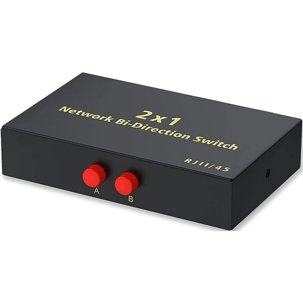 Ethernet RJ45 Network Switch Selector, 2Port RJ45 Gigabit Splitter ...