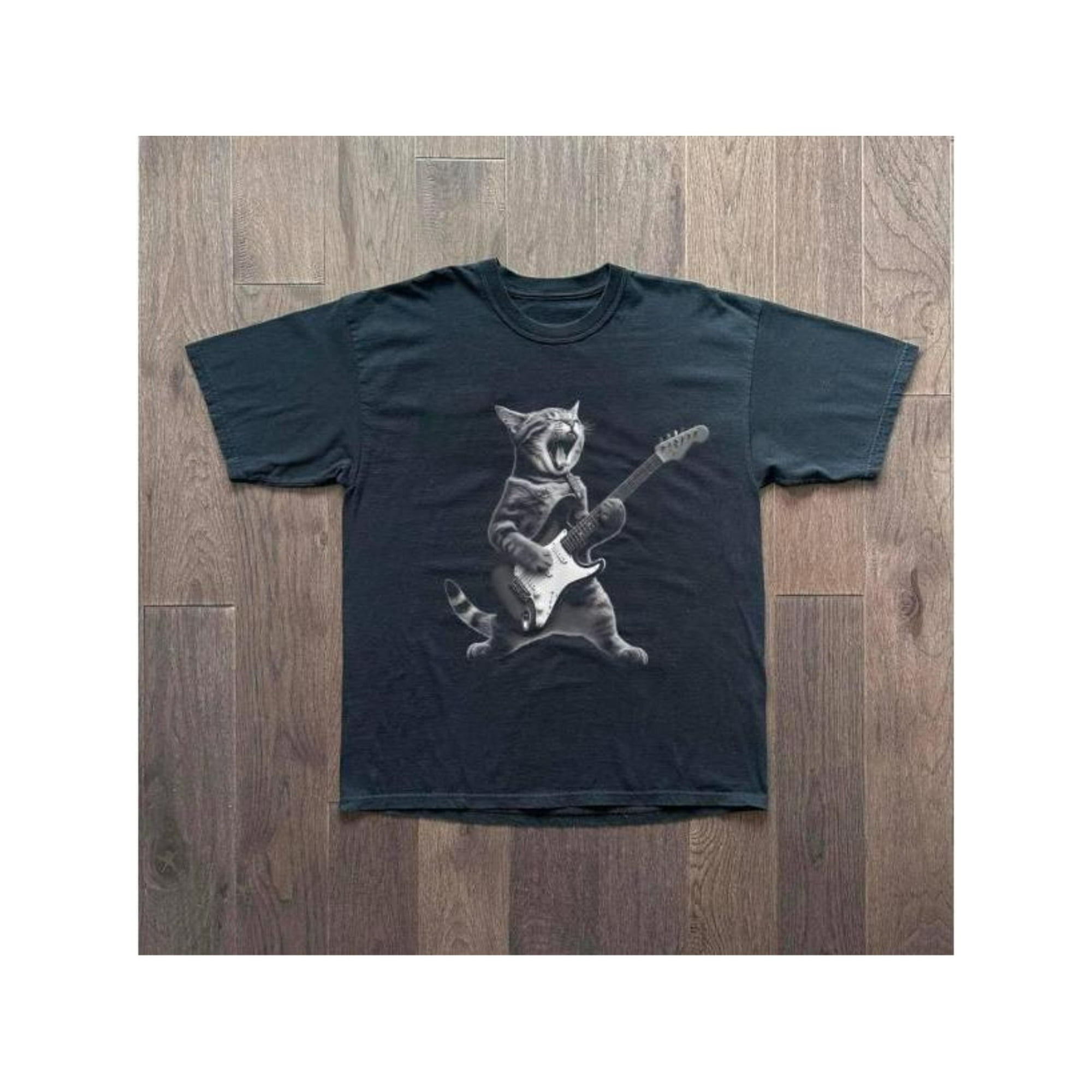 Click here for Generic Rock Cat Playing Guitar T-Shirt  Funny Gui... prices