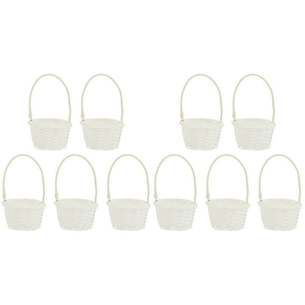 POINTERTECK 10 pcs Pastoral Style Plastic Rattan Baskets Small Flower ...