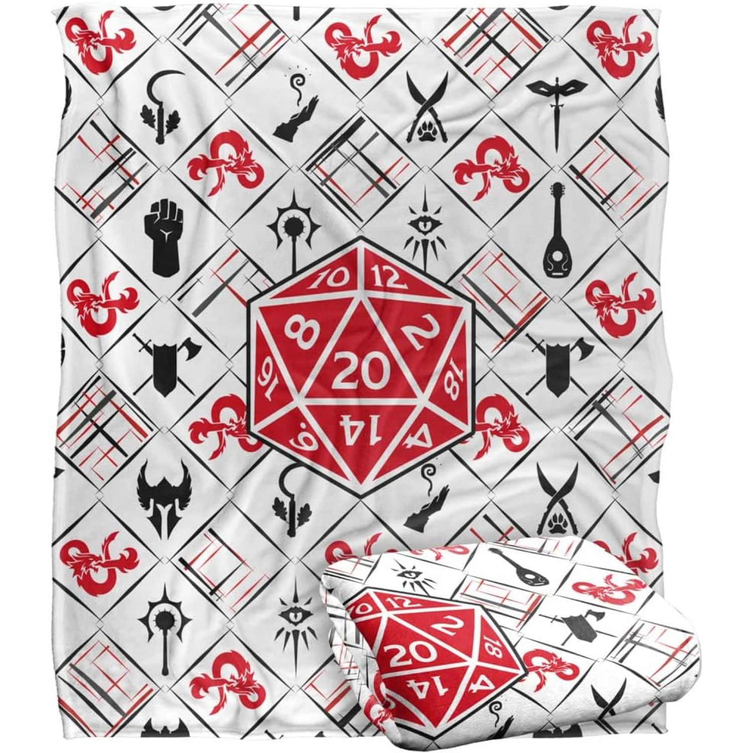 Dungeons and Dragons D20 Pattern Silky Touch Super Soft Throw Blanket ...
