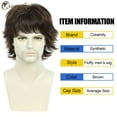 Creamily Mens Wig Short Brown Wigs For Mens Layered Mullet Wigs Synthetic Hair Wig Wolf Cut Wigs