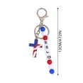 4th of July Keychain for Women Man, Beaded Star Key Rings with Red ...