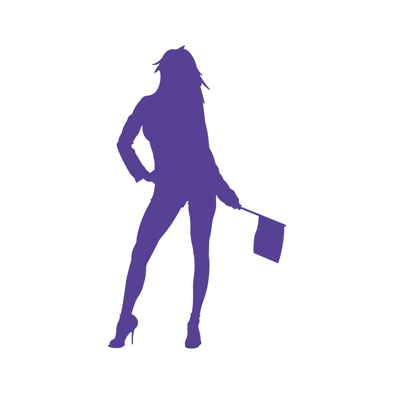 Sexy Racer Girl Holding Flag Sticker Decal Die Cut - Self Adhesive ...